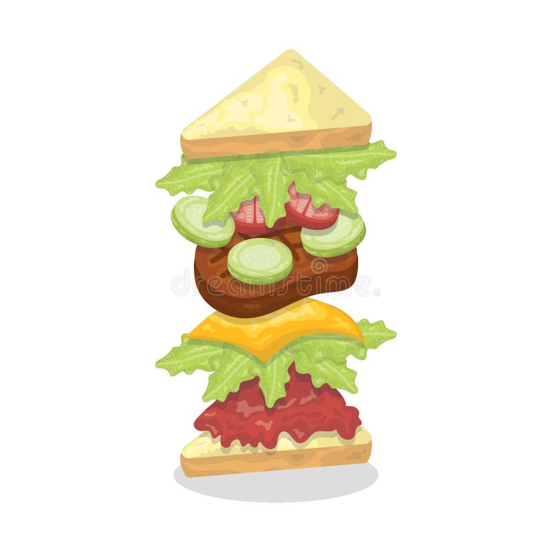 Exploded Sandwich Stock Illustrations – 153 Exploded Sandwich Stock ...