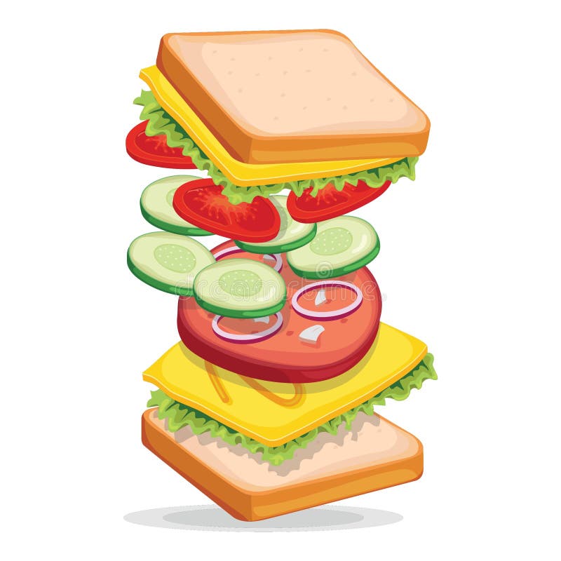 Deconstructed Sandwich Stock Illustrations – 62 Deconstructed Sandwich ...