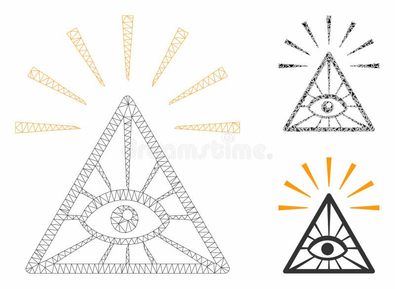 Total Control Eye Pyramid Vector Mesh Network Model and Triangle Mosaic ...