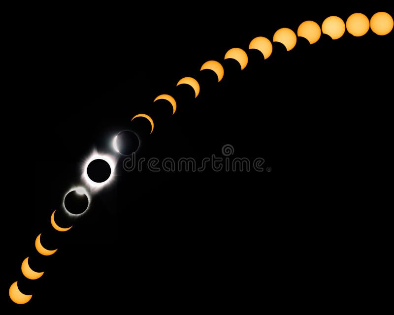 Total De Las Fases Del Eclipse Solar Curvadas Con Corona Foto de ...