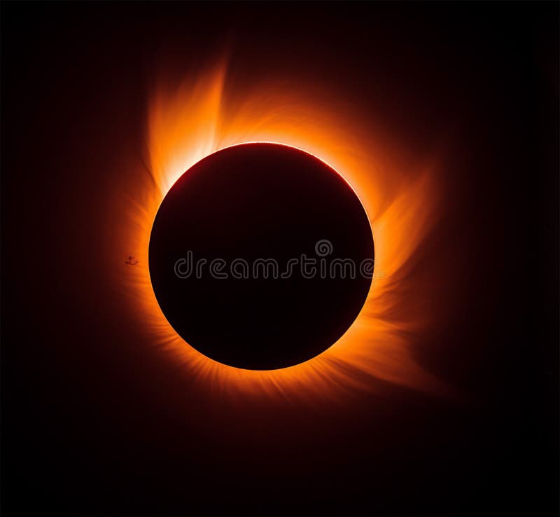 Total Eclipse of the Sun, the Aurora Clearly Visible, Showing the Huge ...