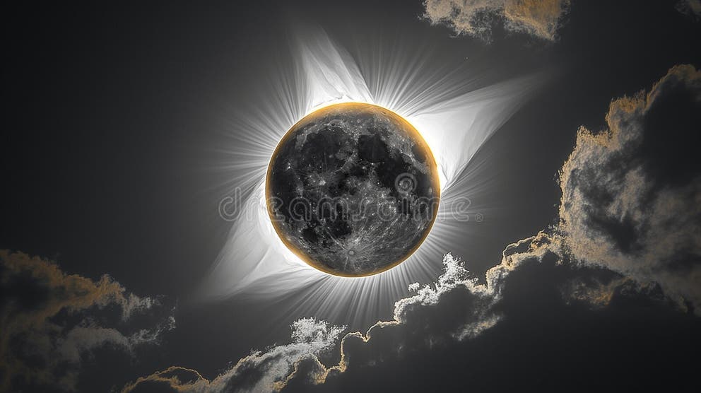 A Total Eclipse of the Sun, Solar Eclipse, Solar System Planets Stock ...