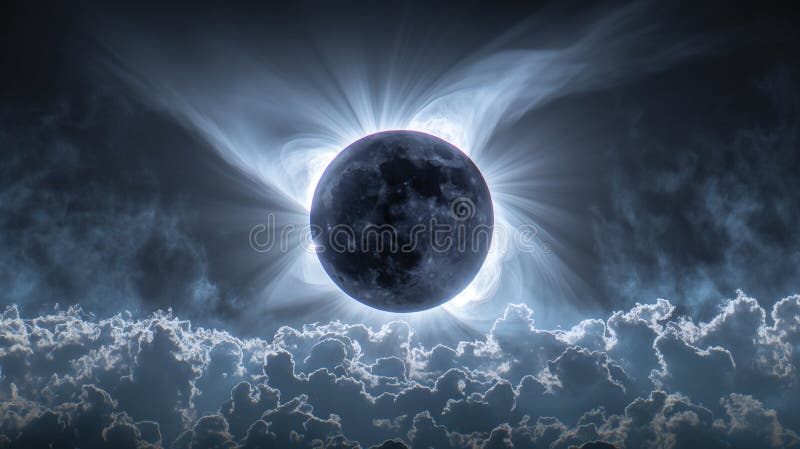 A Total Eclipse of the Sun, Solar Eclipse, Solar System Planets Stock ...