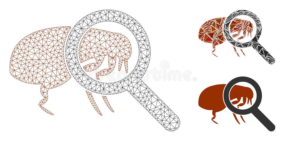 Total Flea Control Vector Mesh Network Model and Triangle Mosaic Icon ...