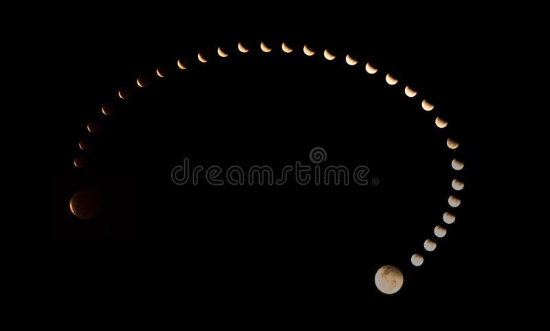 Total lunar eclipse stock image. Image of timing, crescent - 52568575