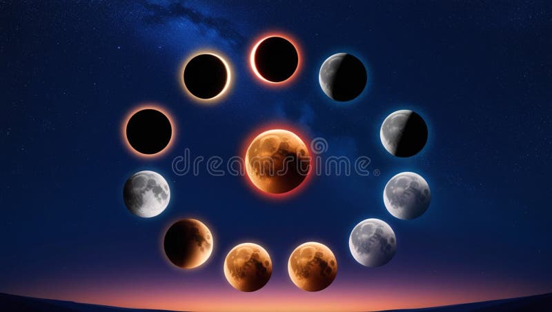 Total Lunar Eclipse stock photo. Image of graphics, eclipse - 333385354