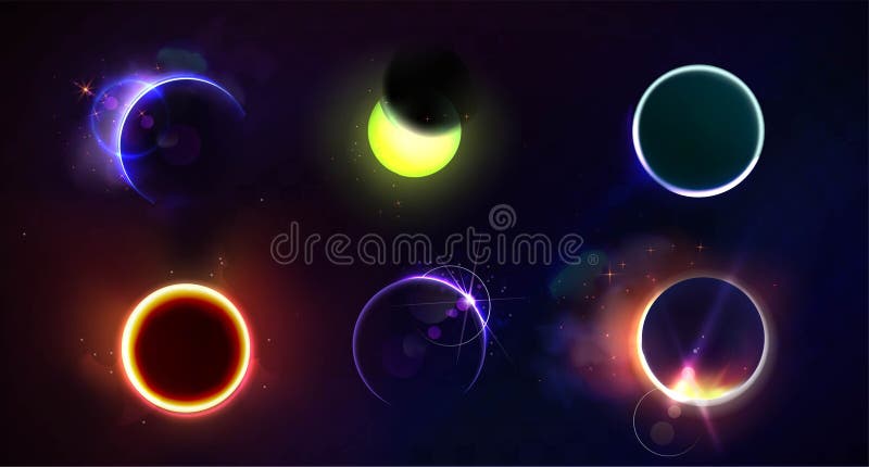 Total and Partial Solar Eclipse Stock Illustration - Illustration of ...