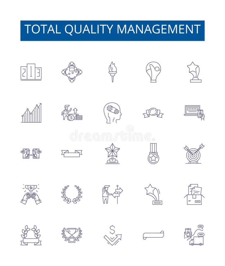 Total Quality Management Line Icons Signs Set. Design Collection of ...