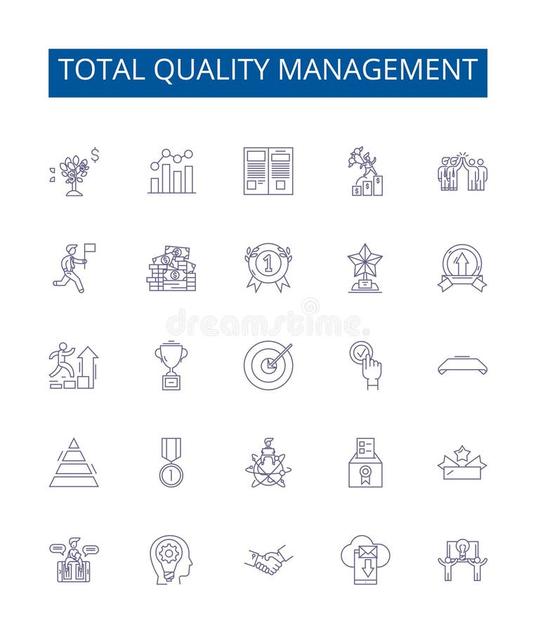 Total Quality Management Line Icons Signs Set. Design Collection of ...