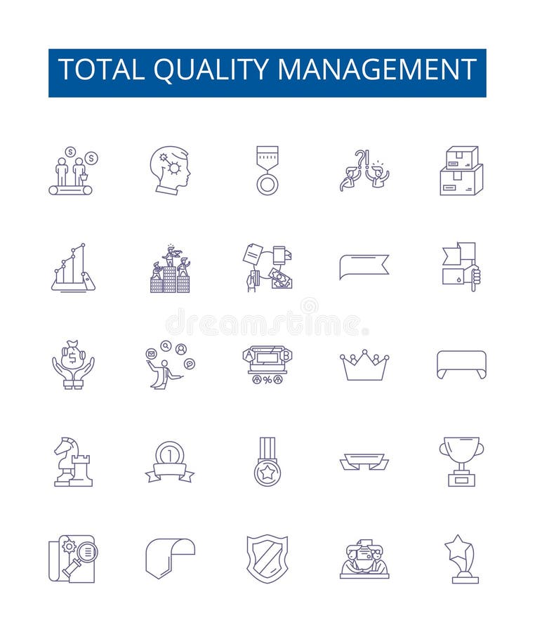 Total Quality Management Line Icons Signs Set. Design Collection of ...