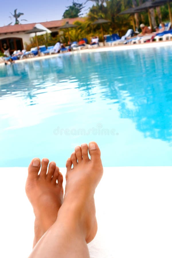 Total Relaxation by the Pool Stock Image - Image of paradise, harmony ...