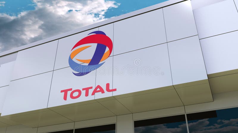 Total S.A. Logo On The Screen In A Meeting Room. Editorial 3D Rendering ...