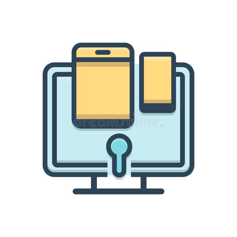 Color Illustration Icon for Total Security, Multi and Device Stock ...