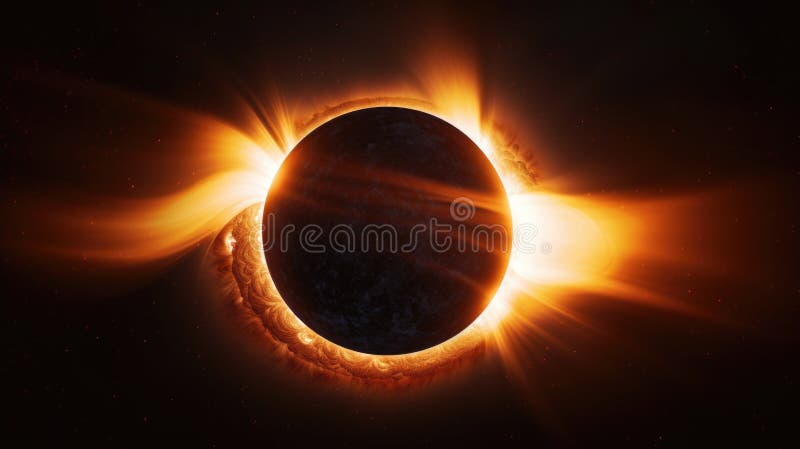 Total Solar Eclipse stock image. Image of eclipse, generated - 366107555