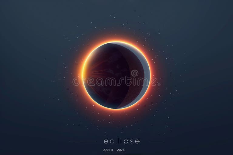 Total Solar Eclipse April 8 2024, Banner Template with Information Text ...