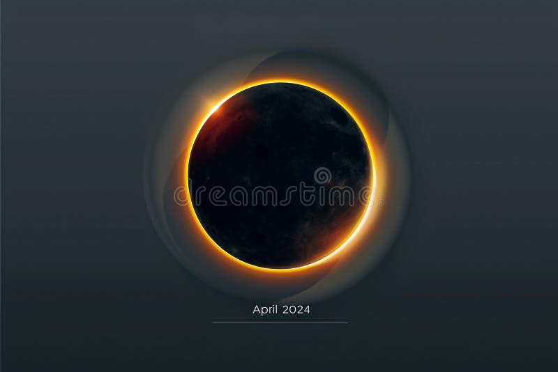 Total Solar Eclipse April 8 2024, Banner Stock Illustration ...