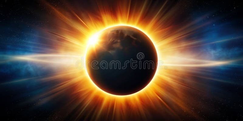 Total Solar Eclipse Background AI-Generated Content Stock Illustration - Illustration of ...