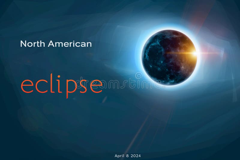 Total Solar Eclipse 2024 Banner Template with Information Text Stock ...