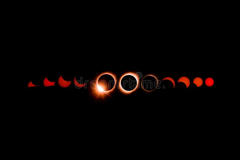 Total Solar ECLIPSE from Beginning To End Stock Photo - Image of total ...