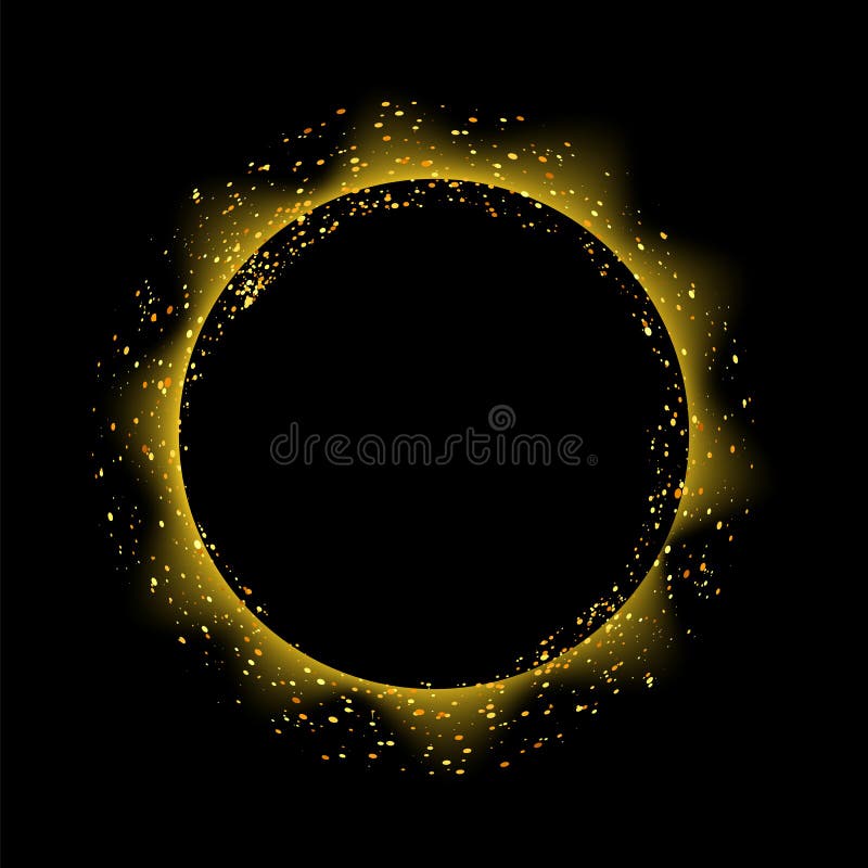 Total Solar Eclipse on Black Background. Abstract Light Effect Stock Vector - Illustration of ...