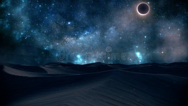 Total Solar Eclipse in a Desert Night - Loop Landscape Motion ...