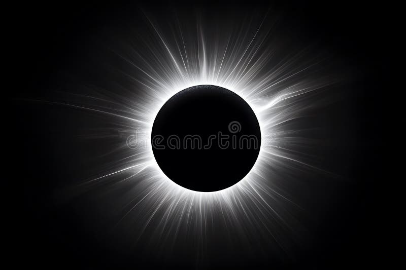 Total Solar Eclipse Dramatic Celestial Event Stock Illustration - Illustration of beautiful ...
