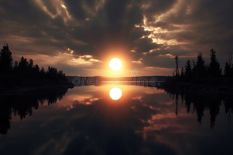 Corona from Sun S Rays Radiating during Total Solar Eclipse Stock ...