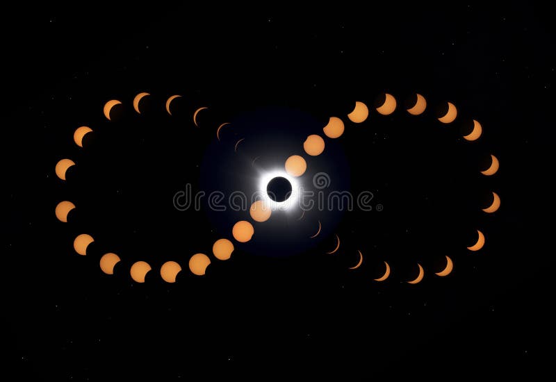 Total Solar Eclipse Infinity Composite Taken April 8, 2024 Stock ...