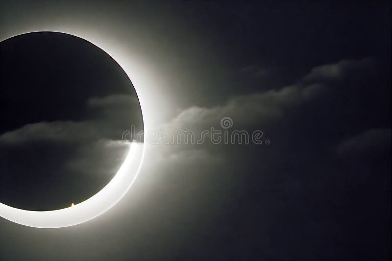 Total Solar Eclipse Isolated Against Dark Sky Stock Illustration ...