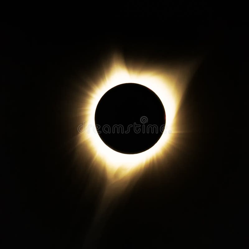 Total Solar Eclipse Isolated Against Dark Sky Stock Illustration ...