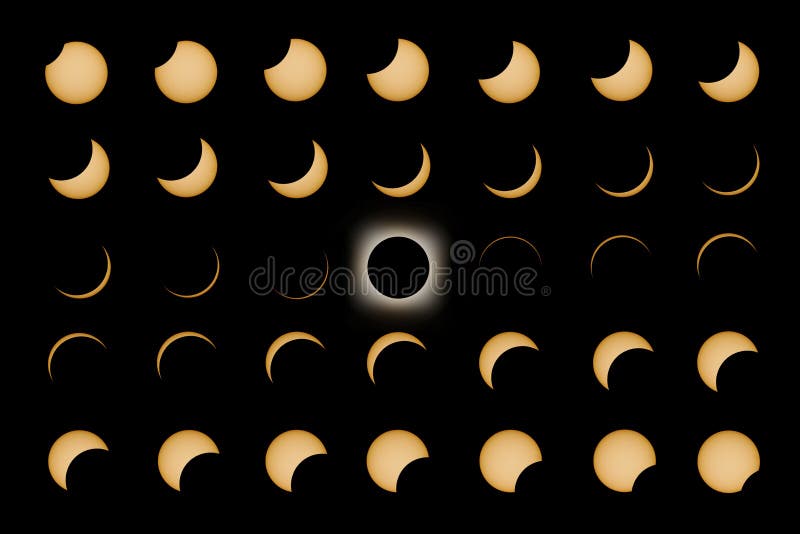 Total Solar Eclipse Phases, Solar Eclipse Stock Photo - Image of event ...