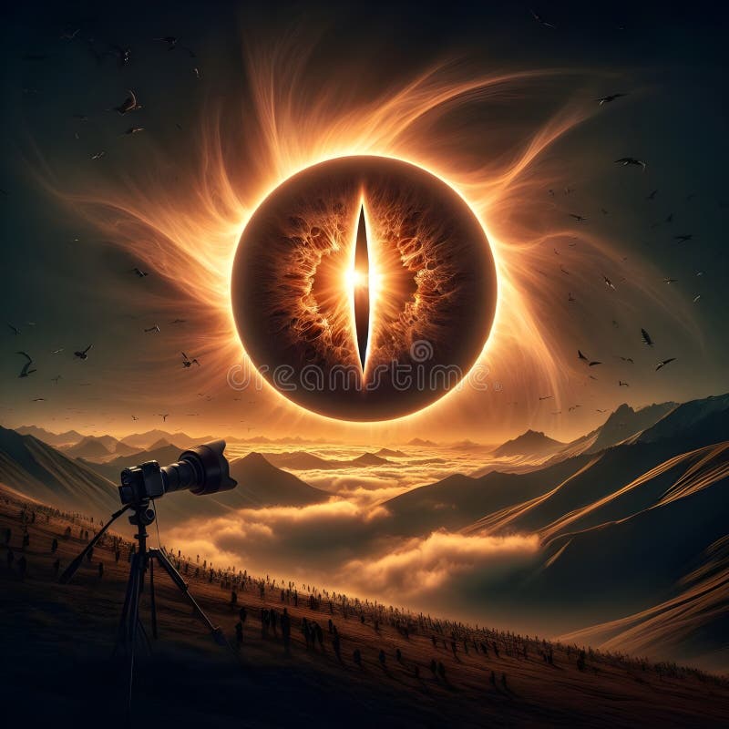 Total Solar Eclipse Scene that Resembles the Eye of Sauron. Stock ...