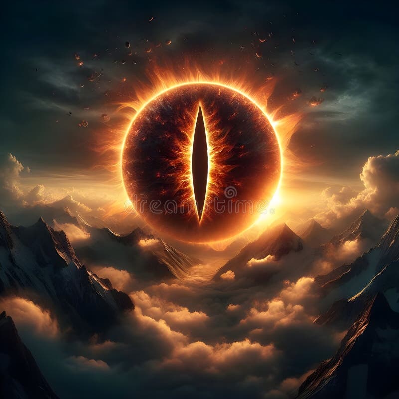 Total Solar Eclipse Scene that Resembles the Eye of Sauron. Stock ...