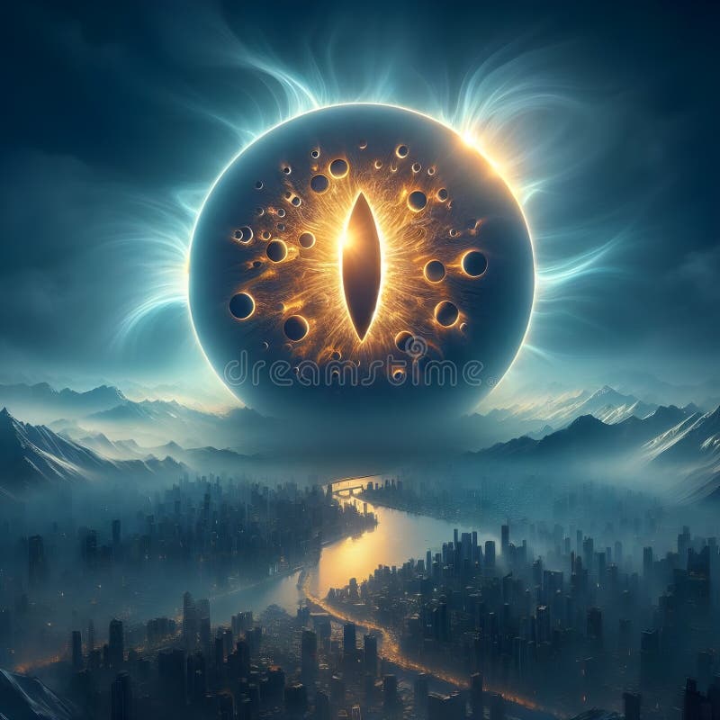 Total Solar Eclipse Scene that Resembles the Eye of Sauron. Stock ...