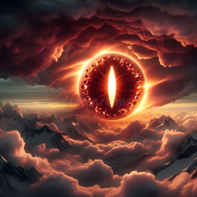 Total Solar Eclipse Scene that Resembles the Eye of Sauron. Stock ...