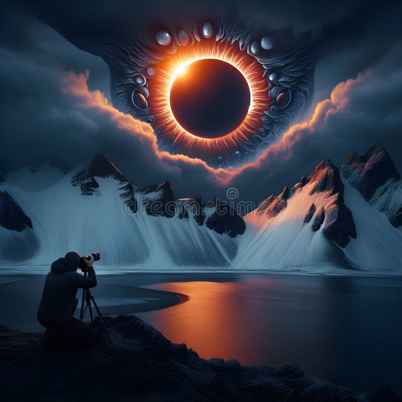 Total Solar Eclipse Scene that Resembles the Eye of Sauron. Stock ...