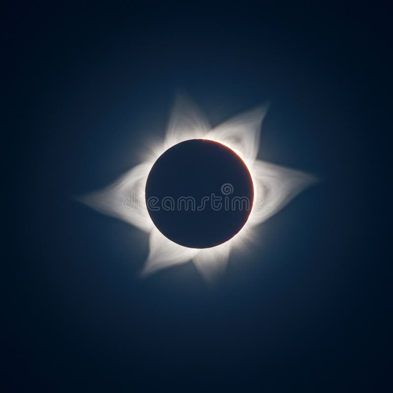 A Total Solar Eclipse is Shown with the Moon Completely Covering the ...