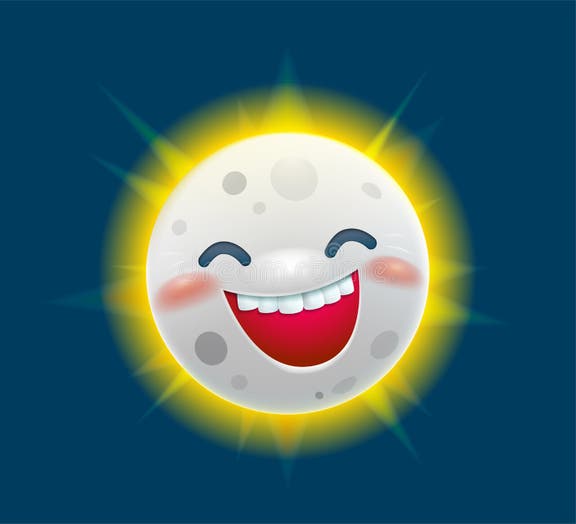 Total Solar Eclipse with Smiling Face of Moon Stock Vector ...