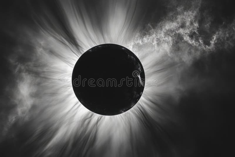 Total Solar Eclipse stock image. Image of space, generated - 363242853
