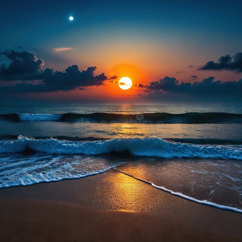 A Total Solar Eclipse with the Sun Just Above the View from the Beach ...