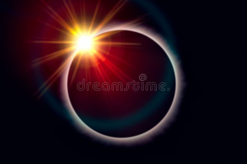 Total Eclipse of the Sun with Diamond Ring Effect Stock Image - Image ...