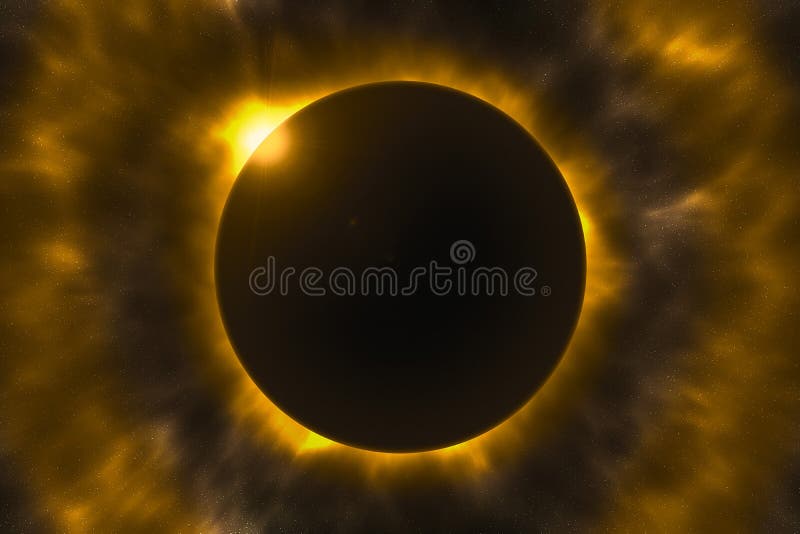 Total solar eclipse stock illustration. Illustration of moon - 125759979
