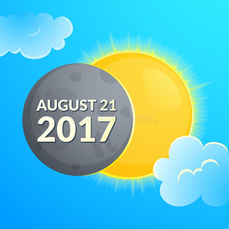 Total Solar Eclipse with Smiling Face of Moon Stock Vector ...