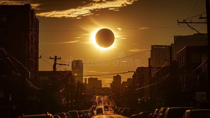 Total Solar Eclipse. AI Generated Stock Illustration - Illustration of ...