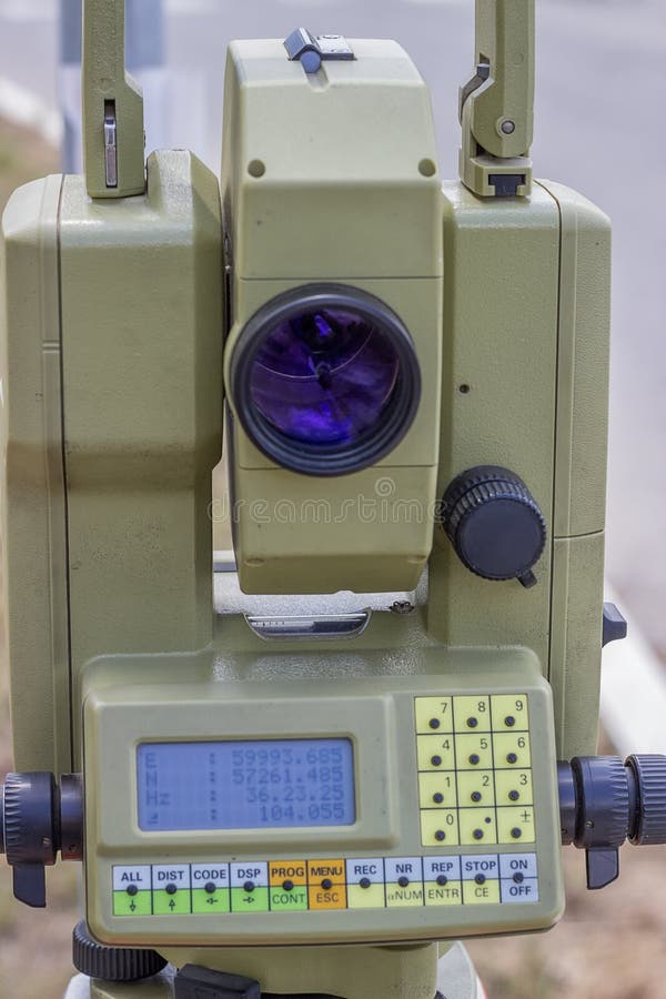 Total Station with Digital Display 3 Stock Photo - Image of land, lens ...