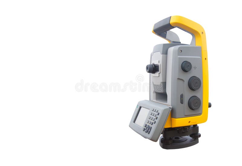 The Total Station Isolate on White Background Stock Photo - Image of ...