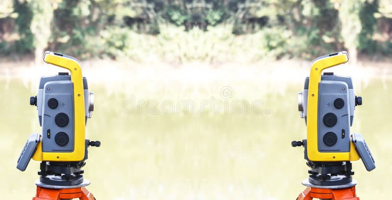 The Total Station. the Geodetic and Topography Measuring Tool. Stock ...