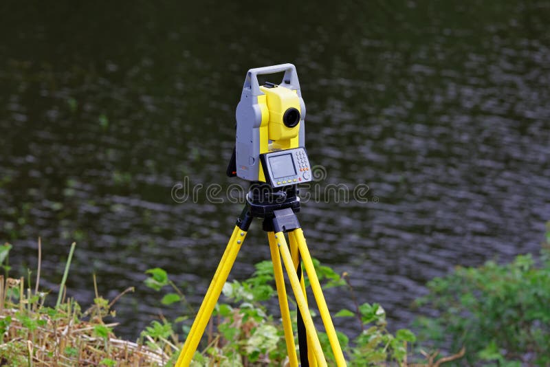 The Total Station is Installed on a Tripod Stock Image - Image of ...