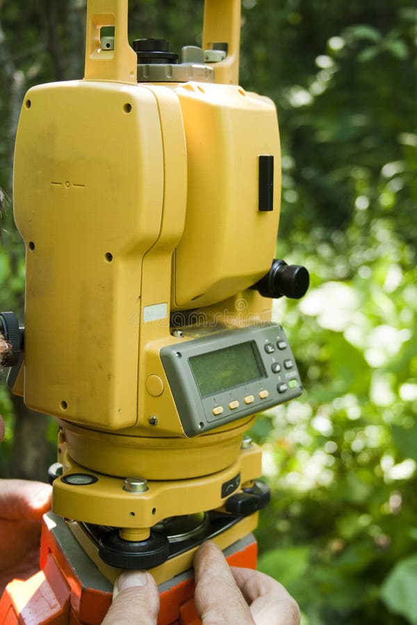 The Total Station. The Geodetic And Topography Measuring Tool. Stock ...