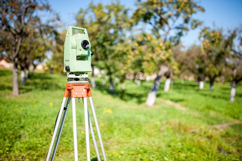 Total Station Surveying and Measuring Engineering Equipment Stock Image ...